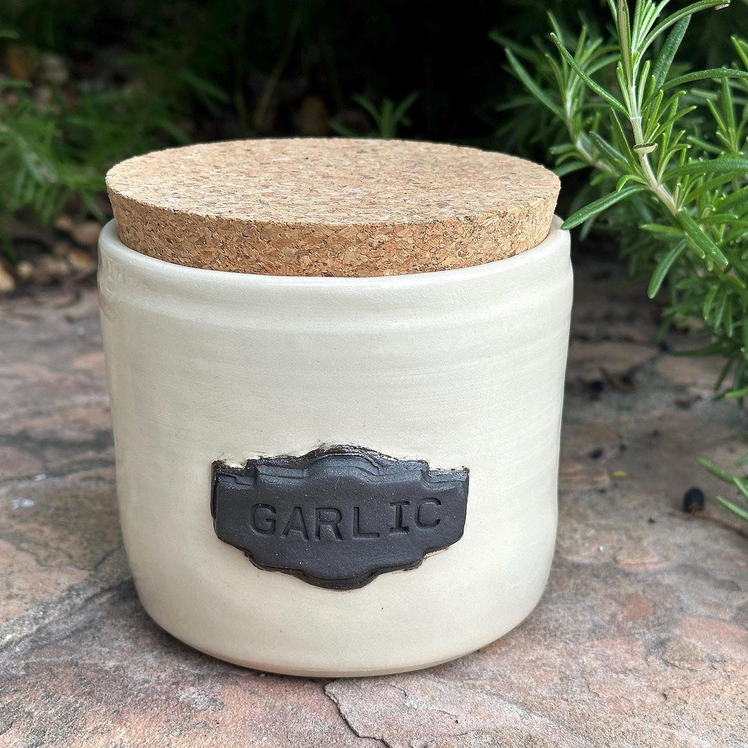 Handmade Ceramic Garlic Keeper: Modern Farmhouse Kitchen Storage With ...
