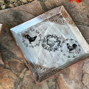 Handmade Chicken Trio Plate Set of 4 Handmade Pottery Plates ...