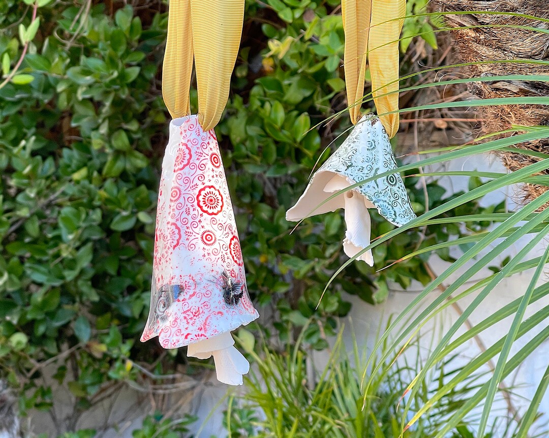 Handmade Ceramic Bell Set: Unique Garden Wind Chime - Etsy