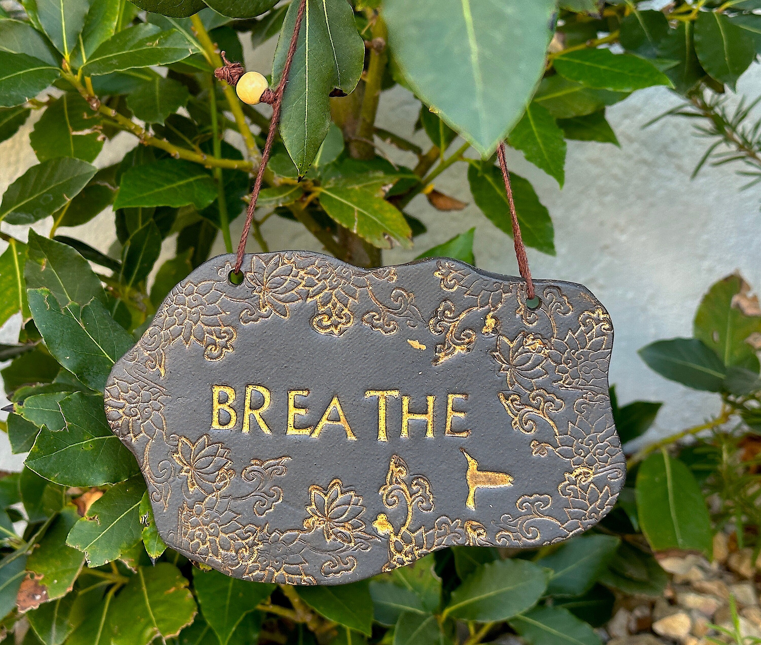 Lotus Flower Breathe Sign Hanging Sign Inspirational Wall Art - Etsy