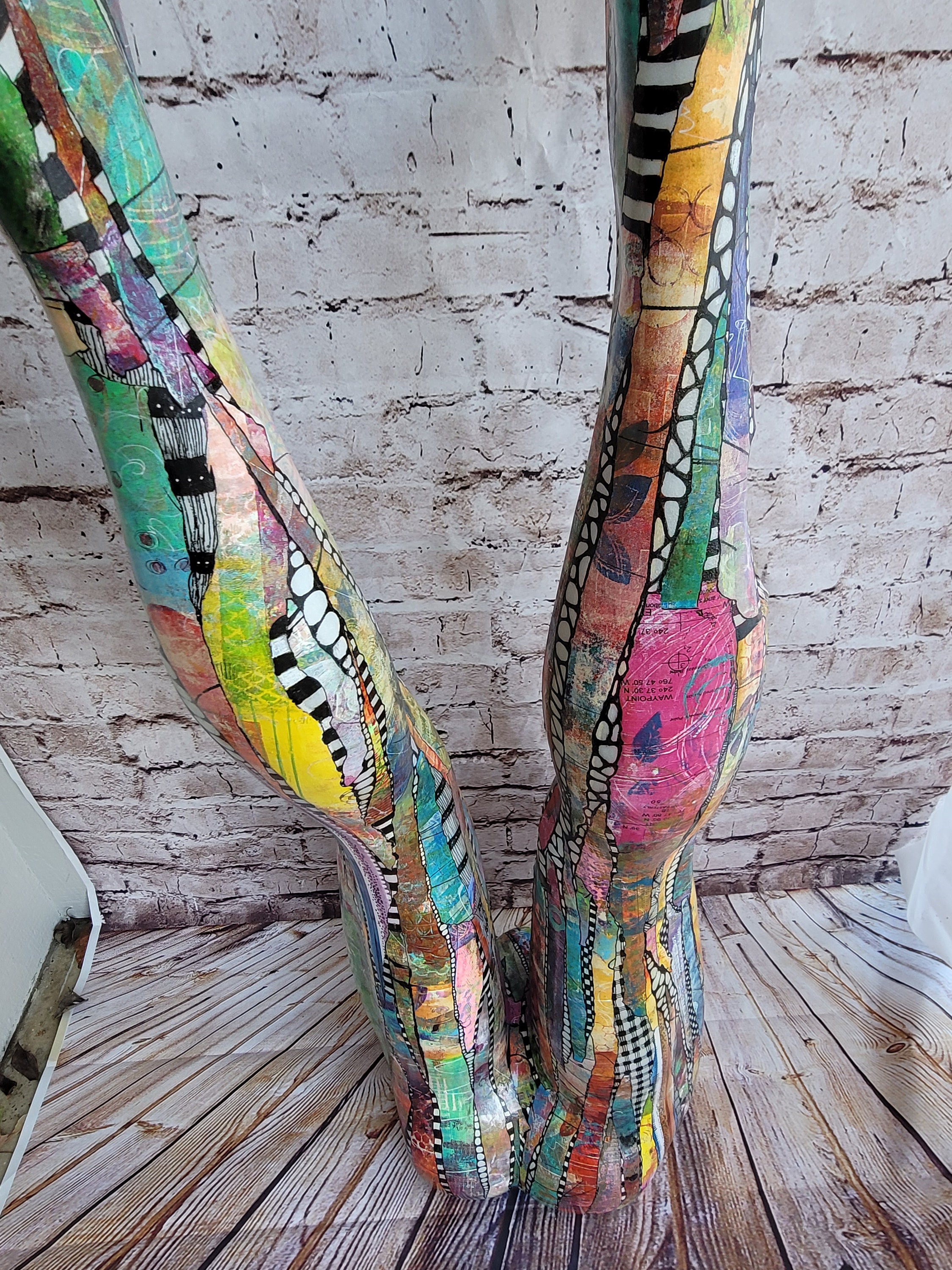 Painted Mannequin Legs, Collage Art, Abstract Art, Recycled Art, Mixed ...