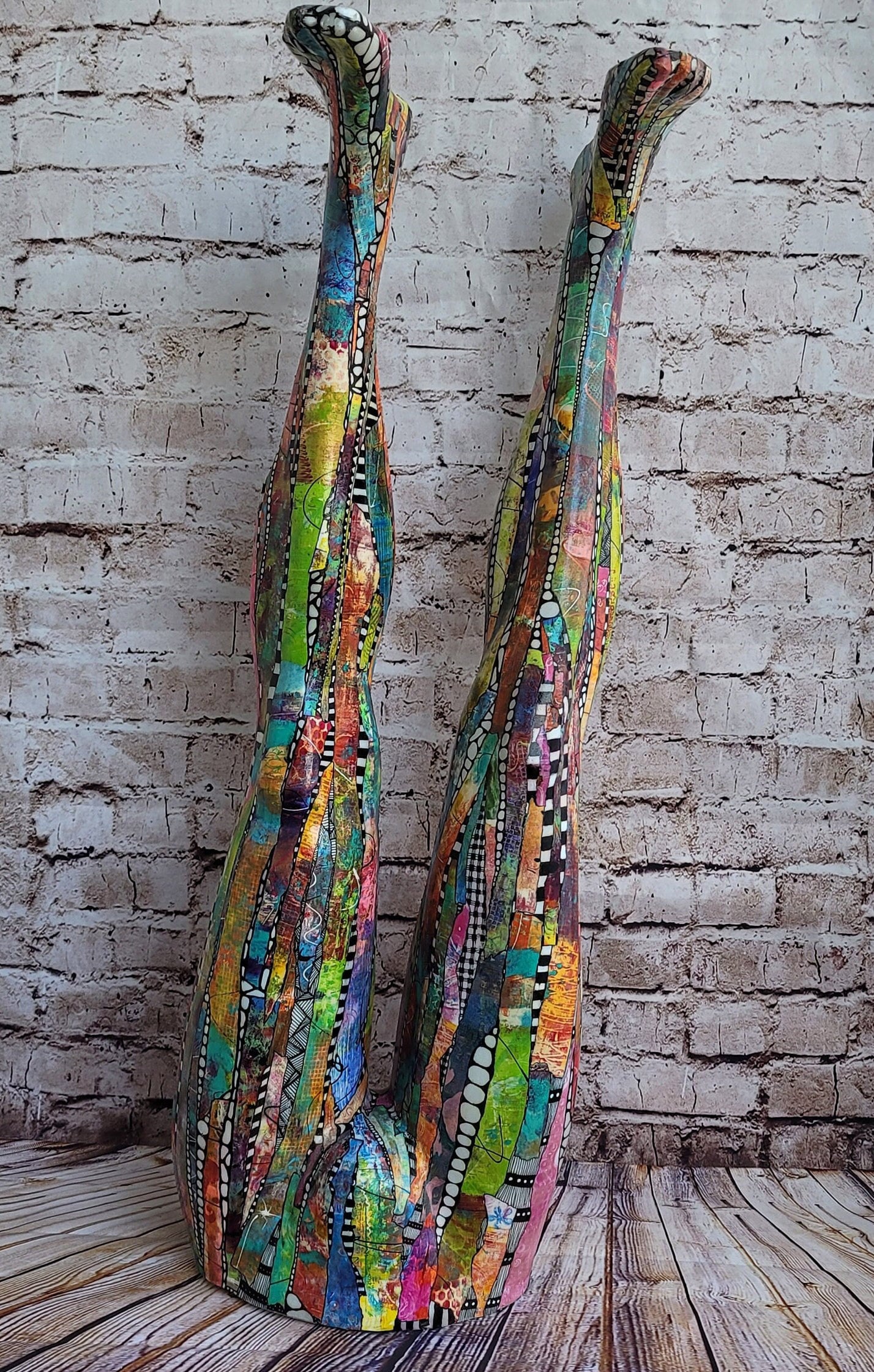 Painted Mannequin Legs, Collage Art, Abstract Art, Recycled Art, Mixed ...