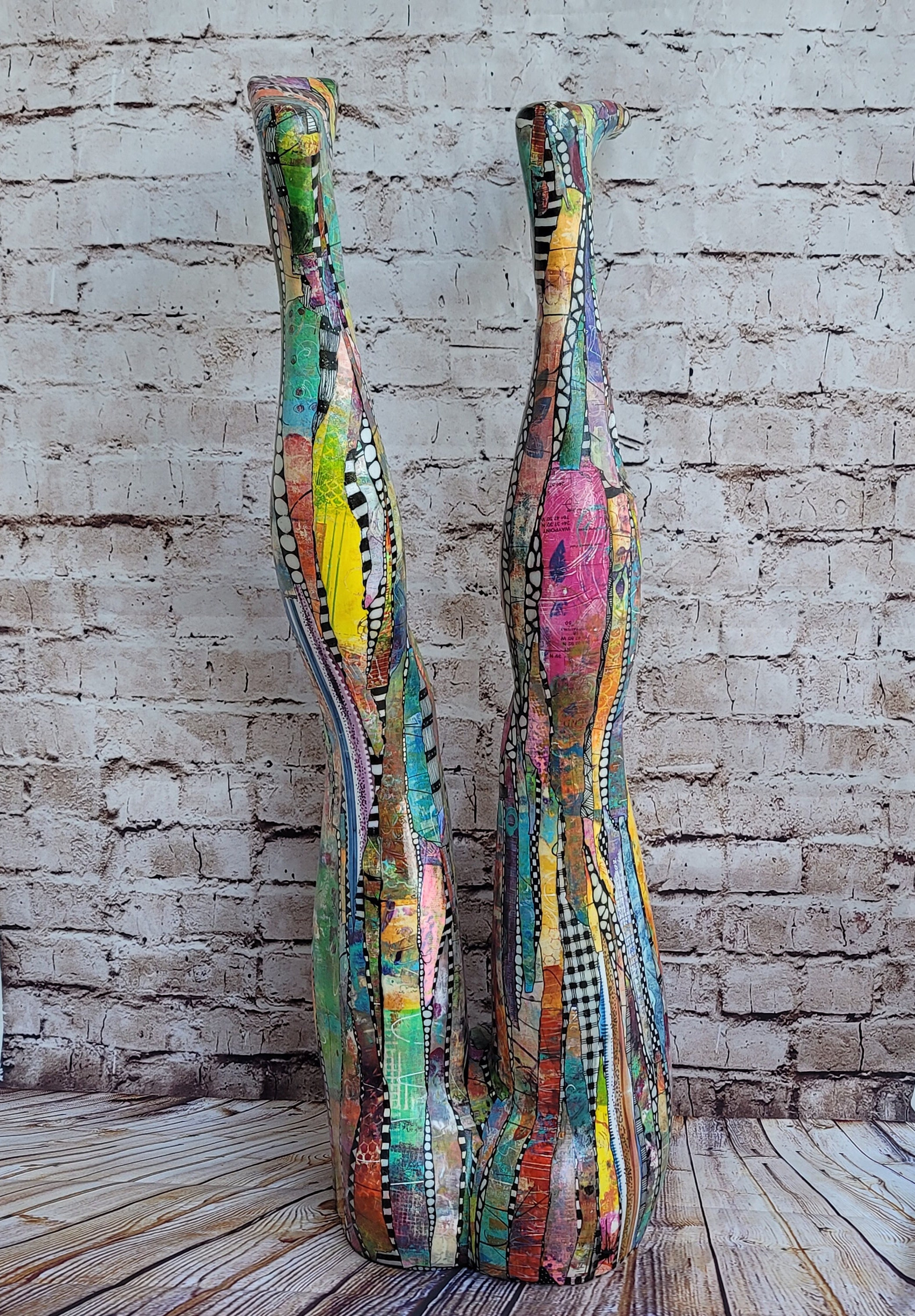 Painted Mannequin Legs, Collage Art, Abstract Art, Recycled Art, Mixed ...