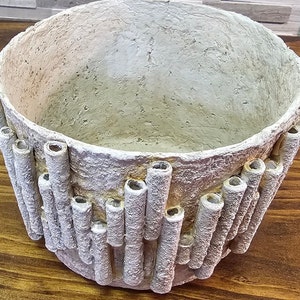 Recycled Paper Clay Bowl, Paper Mâché, Upcycled Art, Sustainable Decor ...