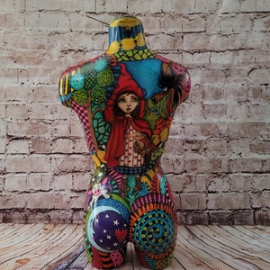 Painted Mannequin, Hand Painted Art, Abstract Art, Altered Art, Retro ...