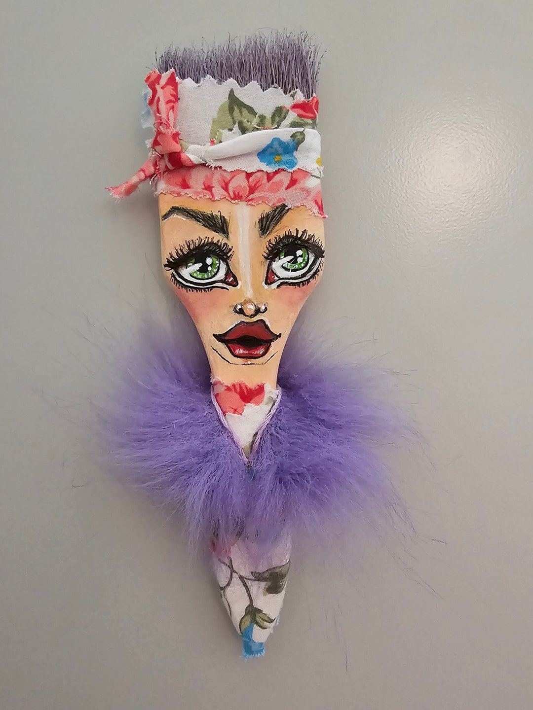 Recycled Paintbrush, Altered Art, Recycled Art, Mixed Media Art, Unique ...