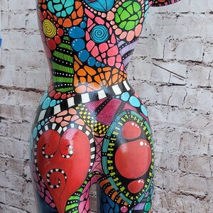 Painted Mannequin Torso, Hand Painted Art, Abstract Art, Recycled Art ...
