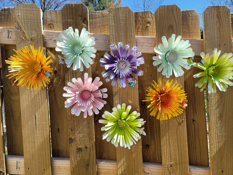 Recycled Aluminum Flowers Recycled Metal Flowers Garden Art - Etsy