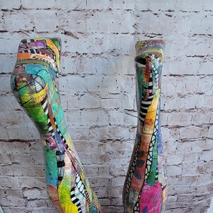 Painted Mannequin Legs, Collage Art, Abstract Art, Recycled Art, Mixed ...