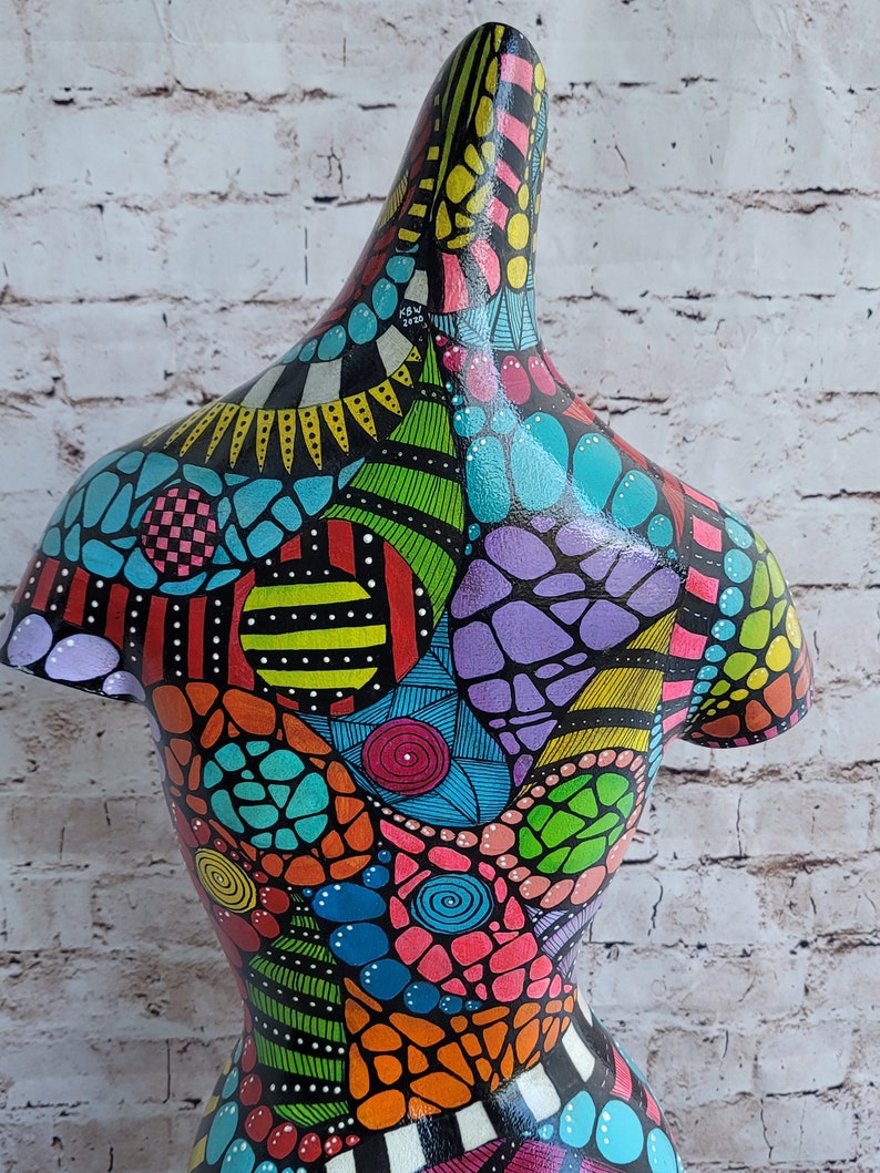 Painted Mannequin Torso Hand Painted Art Abstract Art - Etsy