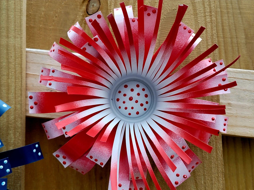 Recycled Aluminum Flowers, Recycled Metal Flowers, Garden Art, Painted ...