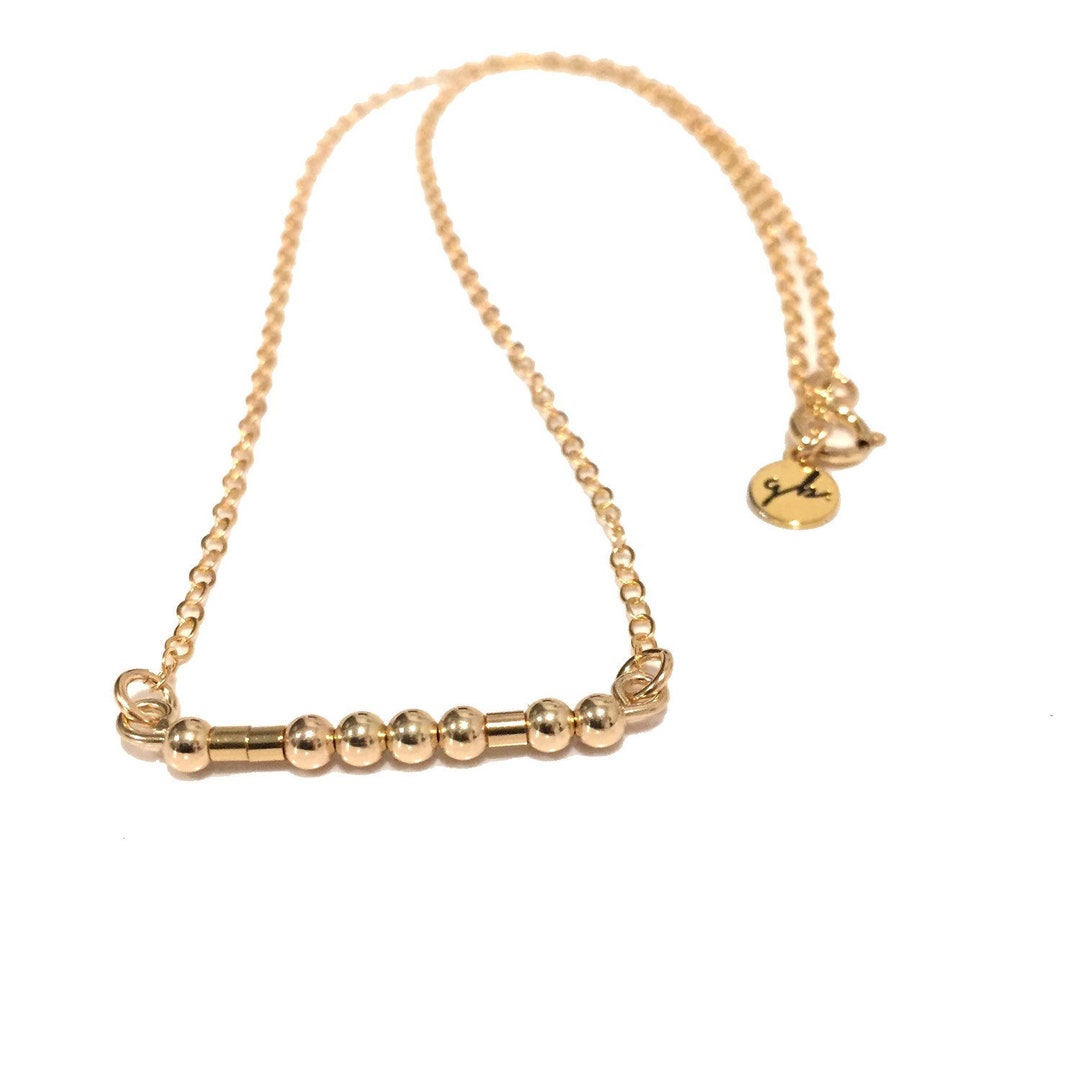 CUSTOM // Name, Word or Initials Morse Code Beaded Chain Necklace ...