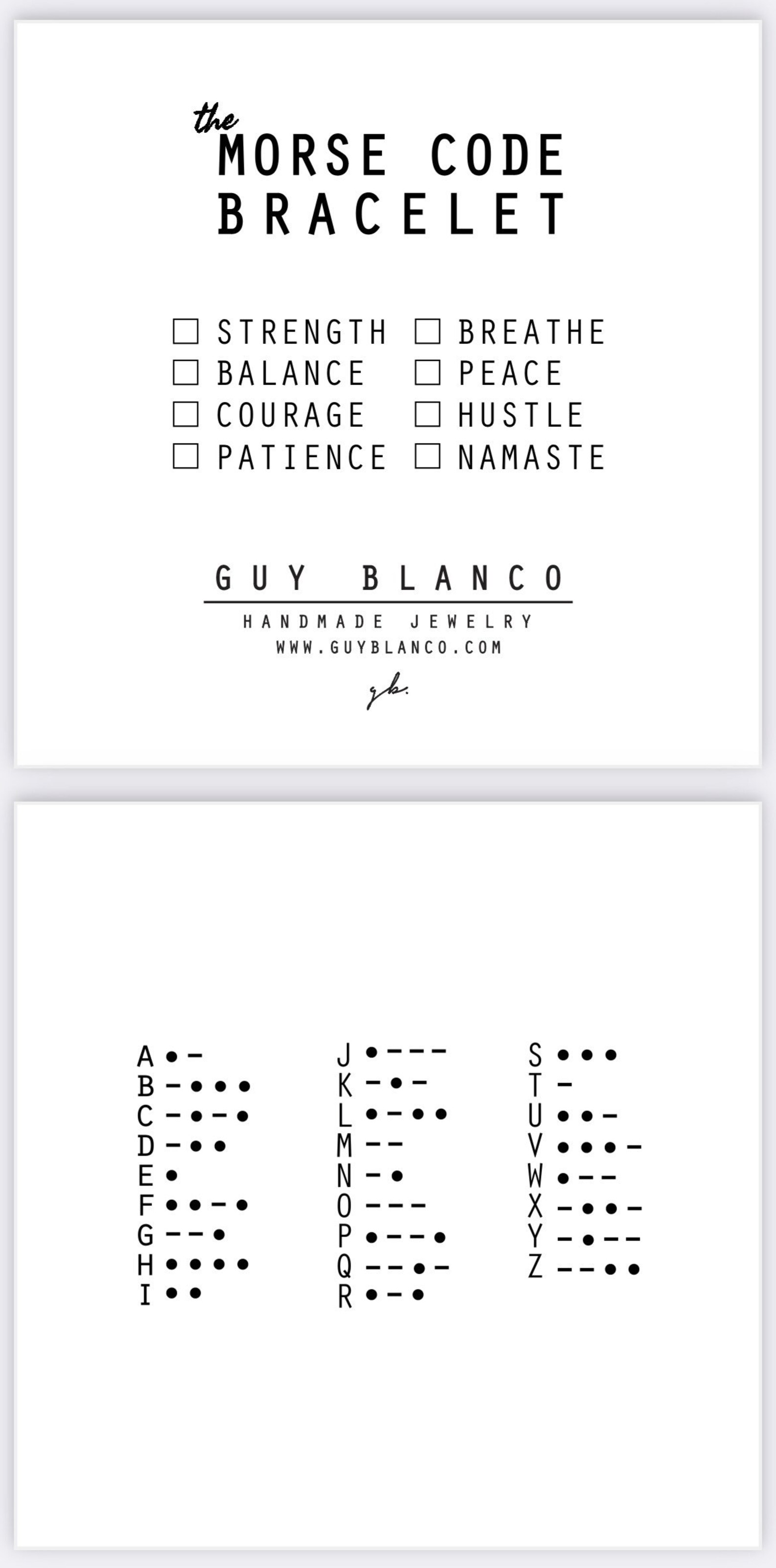 STRENGTH // Matte Black Beaded Morse Code Nylon Cord Bracelet - Etsy