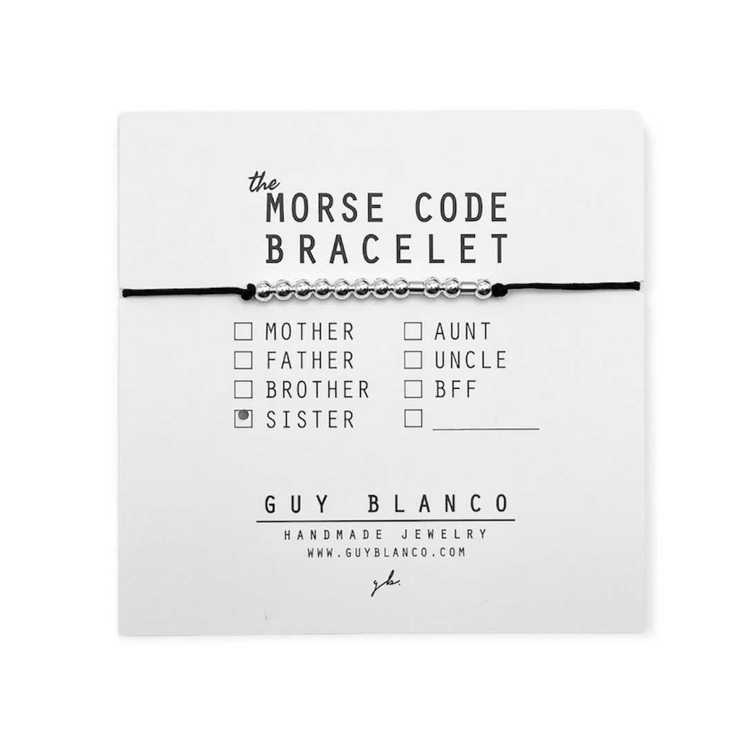 SISTER // Morse Code Bracelet (sterling Silver) - Sister Morse Code ...