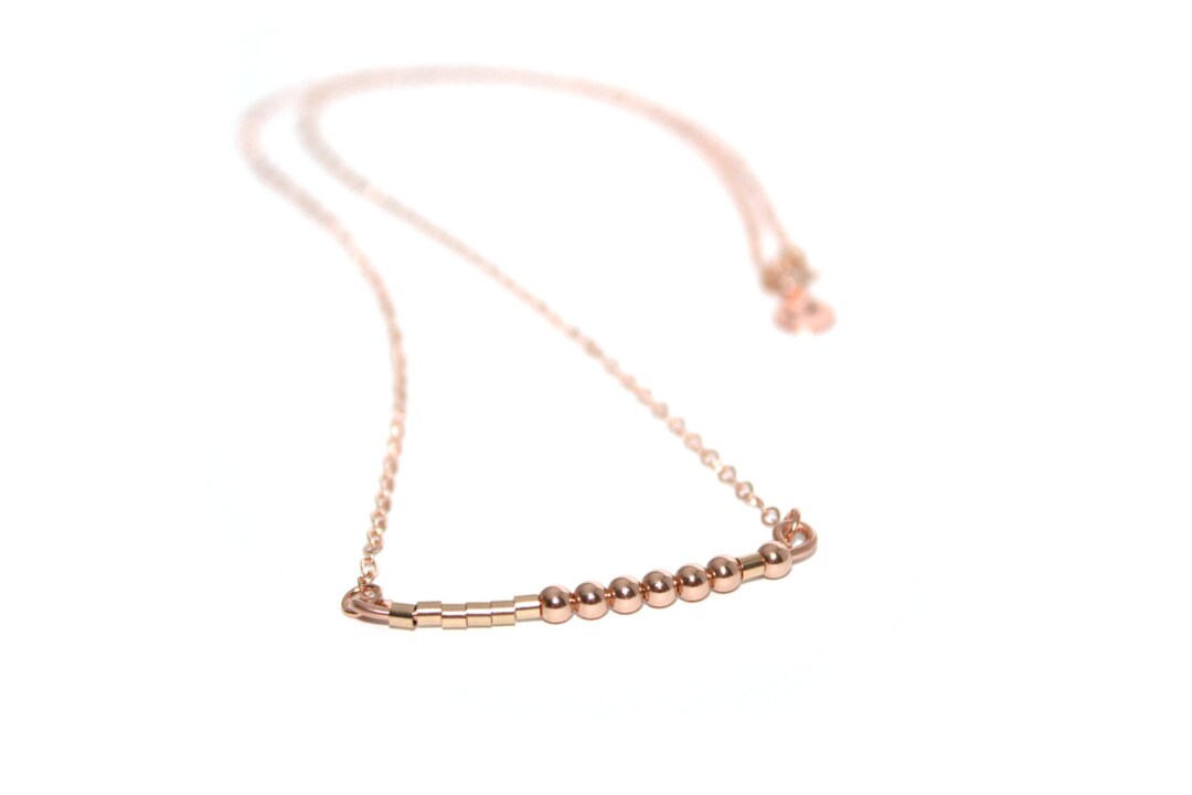 CUSTOM // Name, Word or Initials Morse Code Chain Necklace (rose Gold ...