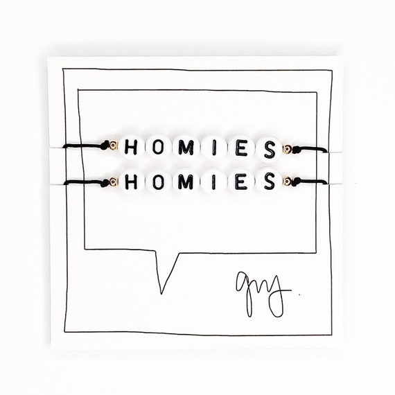 HOMIES // White Letter Bead Friendship Bracelet Pack Homies | Etsy