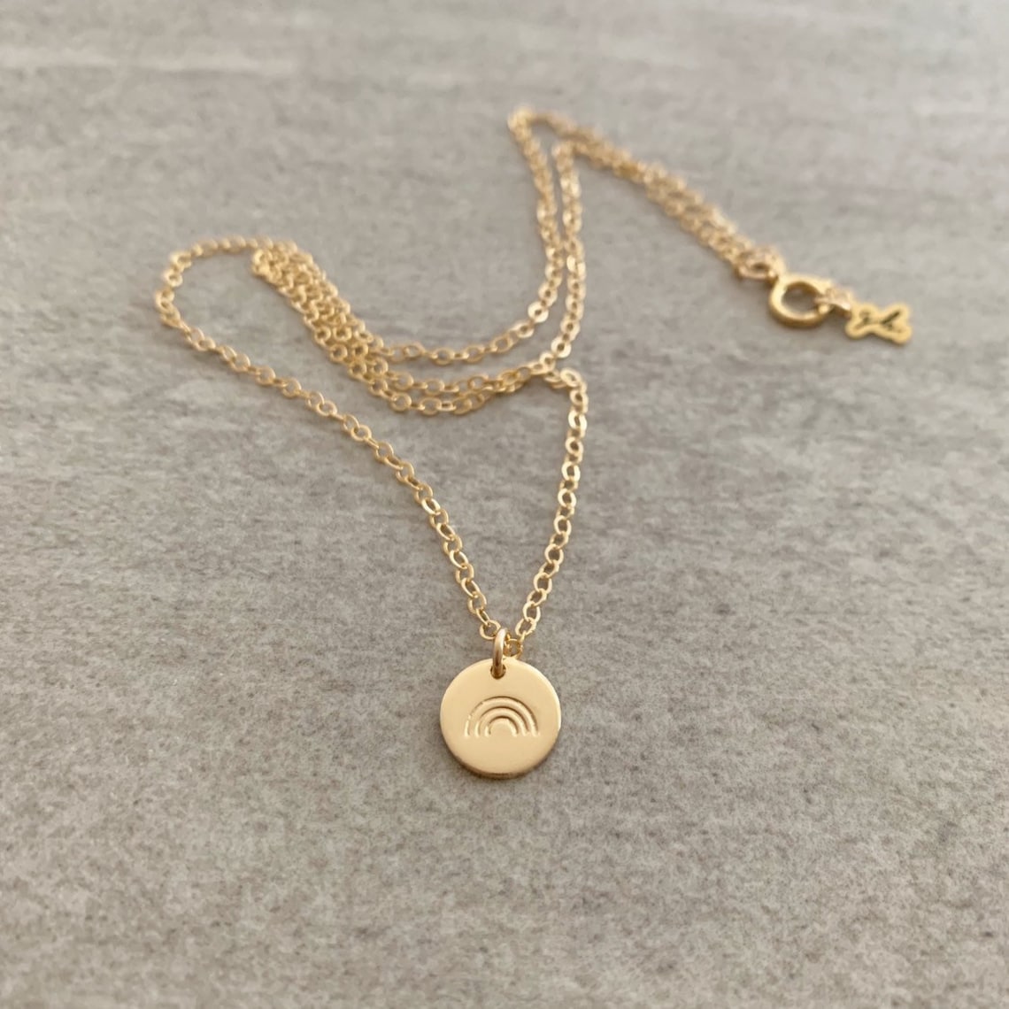 The Rainbow Disc Necklace 14K Gold Filled Sterling Silver | Etsy