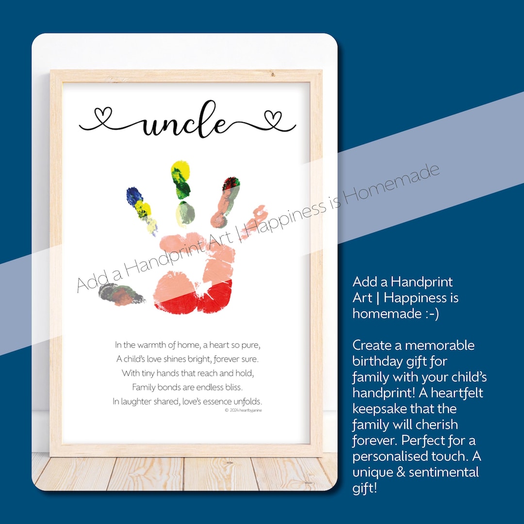 Uncle Gift Family Handprint Mega-bundle Printable Add a Handprint Art ...