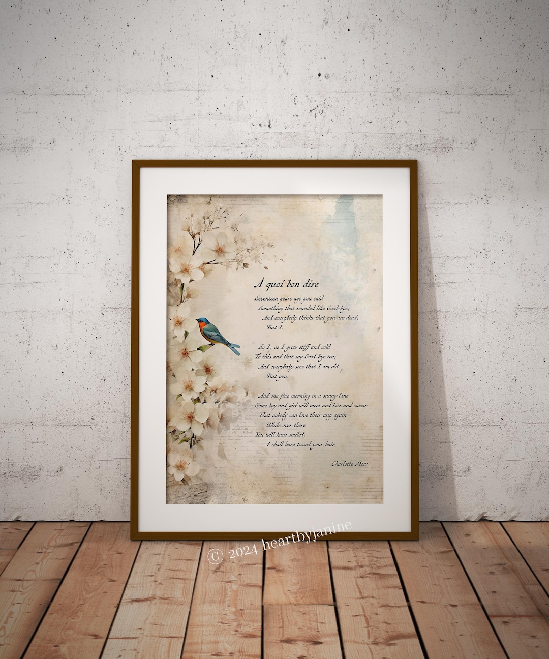 Charlotte Mew Poem Print: Vintage Floral Literary Art (digital Download ...