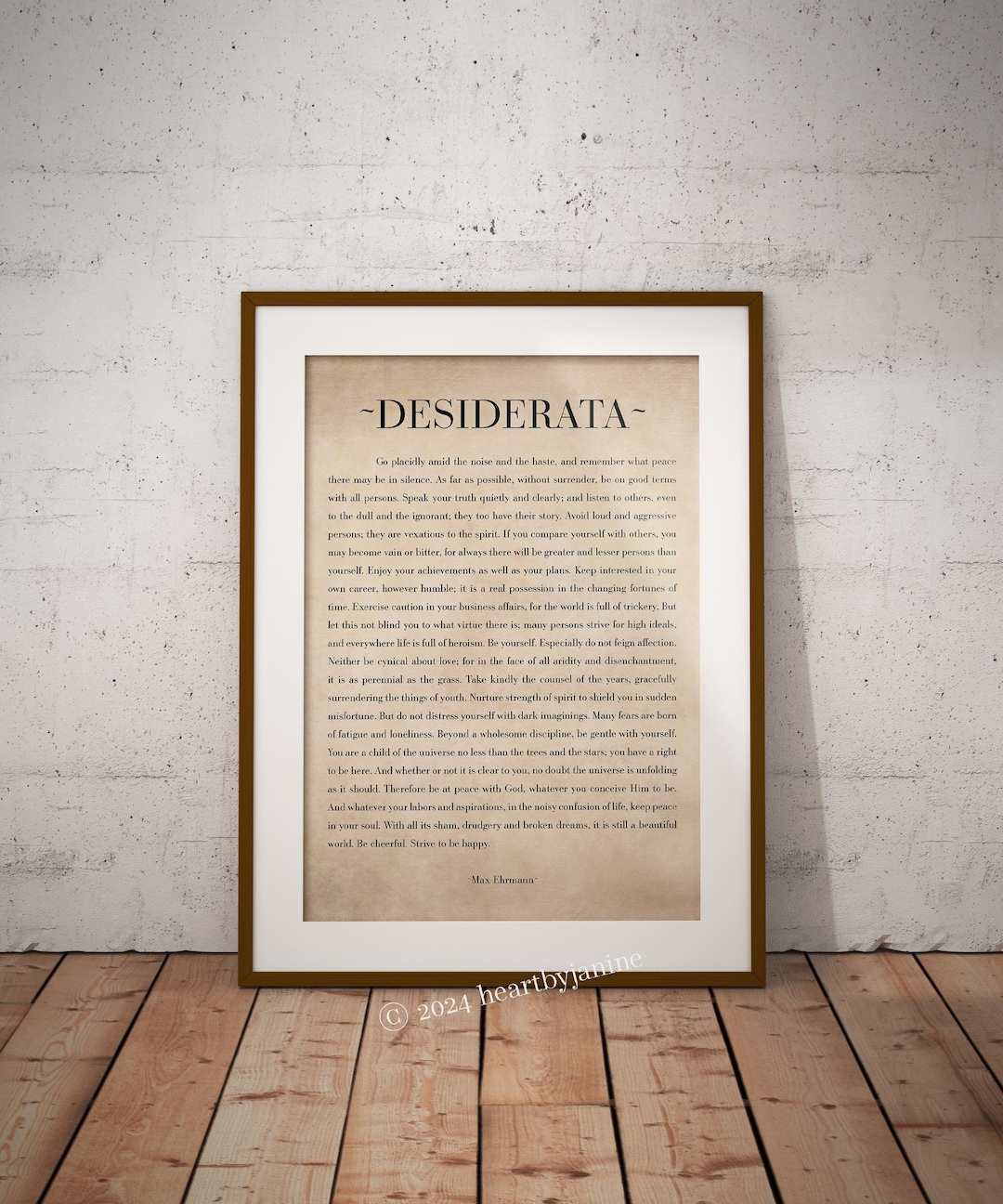 Desiderata Poem Print by Max Ehrmann: Minimalist Typography (digital ...