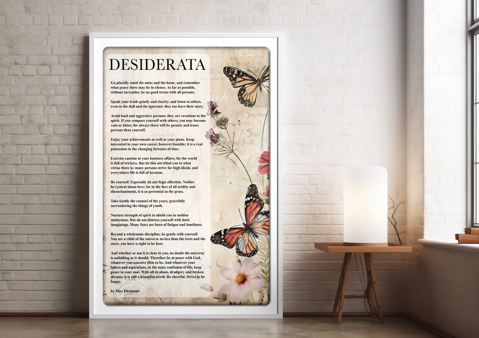 Desiderata Poem Print by Max Ehrmann: Minimalist Typography (digital ...