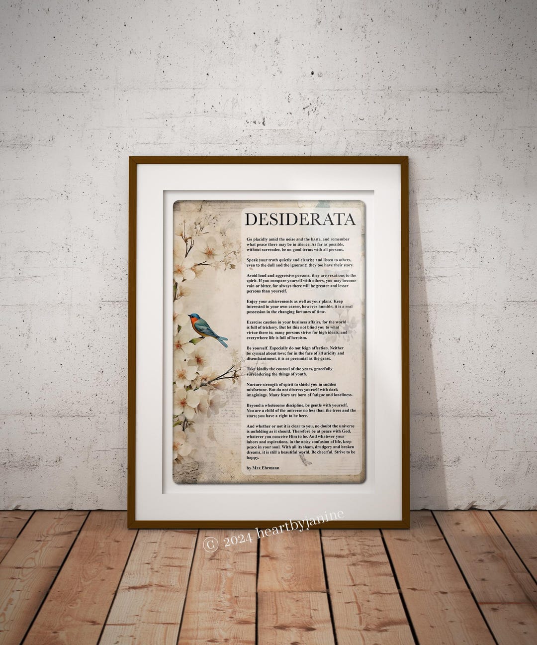 Desiderata Poem Print by Max Ehrmann: Minimalist Typography (digital ...