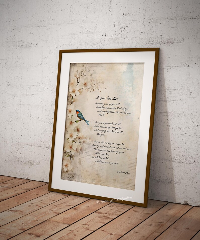 Charlotte Mew Poem Print: Vintage Floral Literary Art (digital Download ...