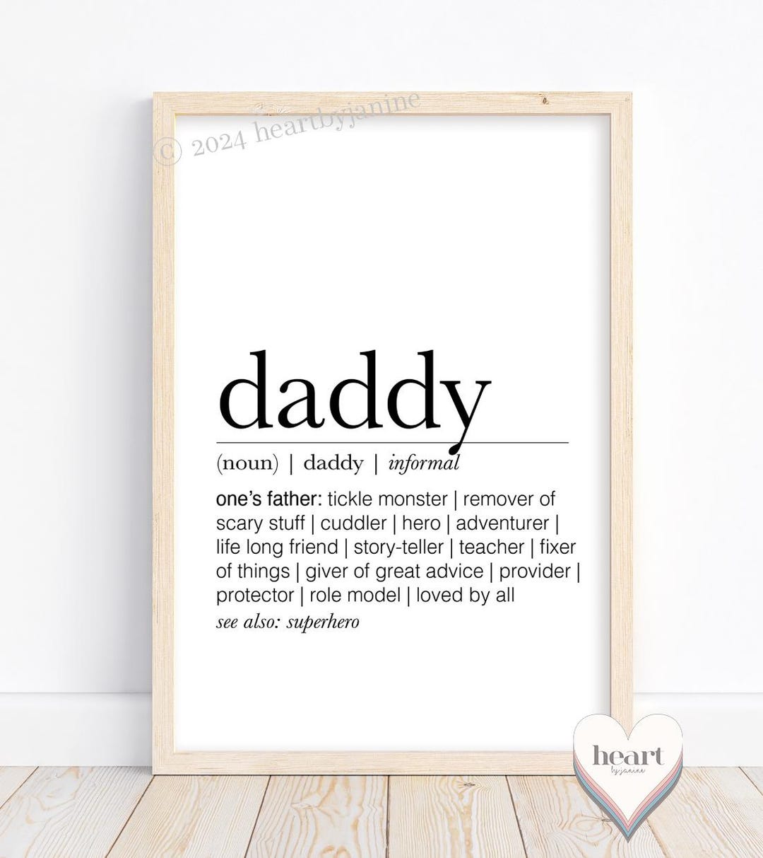 Daddy Definition Quote Printable | Typography Art | Fathers Day ...