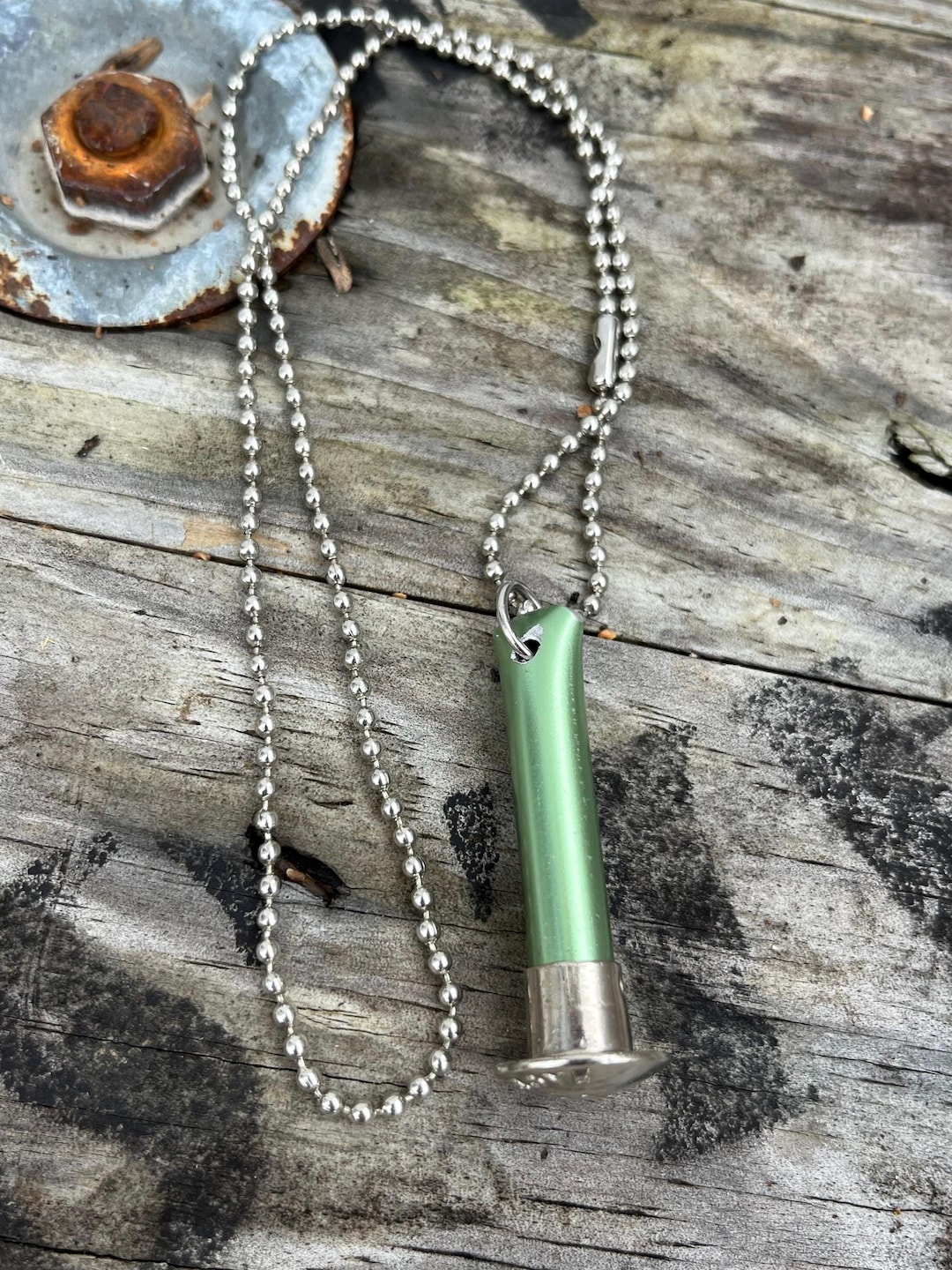 Repurposed Knitting Needle Sage Necklace - Etsy