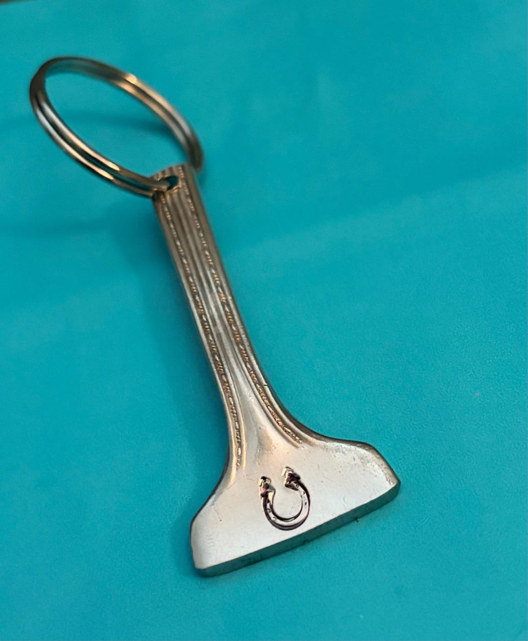 Vintage Hand Stamped Horseshoe Handmade Spoon Lottery Scratcher Key ...