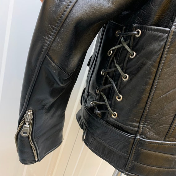 DEADSTOCK Brando Style Biker Jacket with lace up side… - Gem