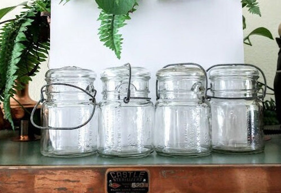 Quong Yuen and Sing Co.san Francisco, Cal. USA Bail Wire Glass 4 Jars ...