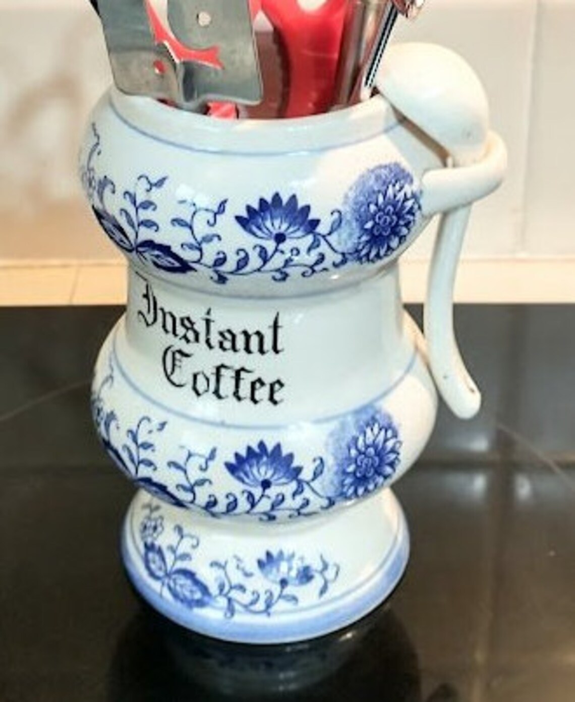 Vintage Instant Coffee Container With Spoon - Etsy
