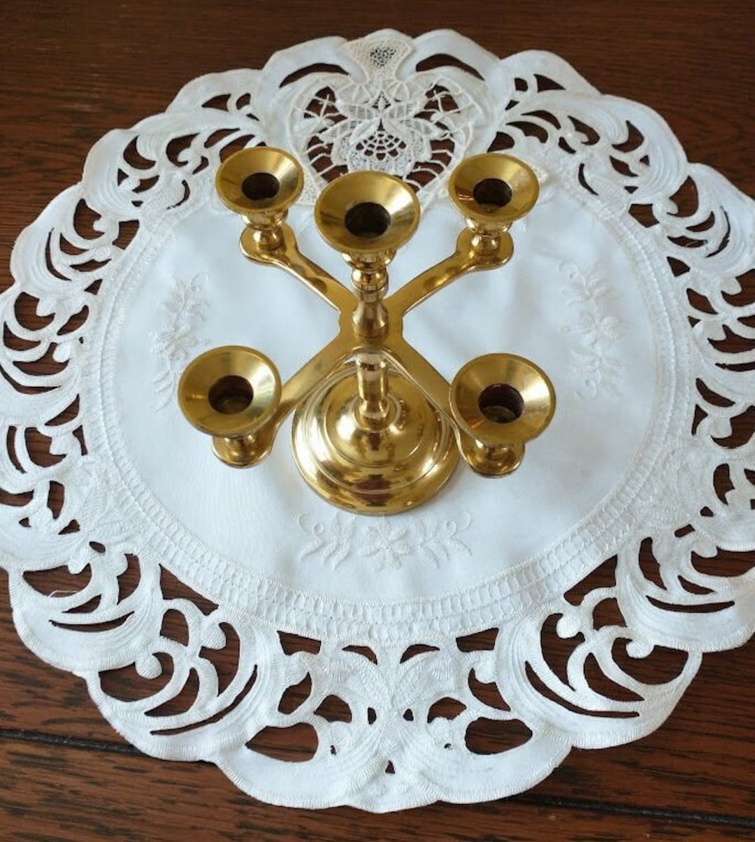 Brass Small Candelabra Vintage Made in Taiwan for Beacon Hill - Etsy