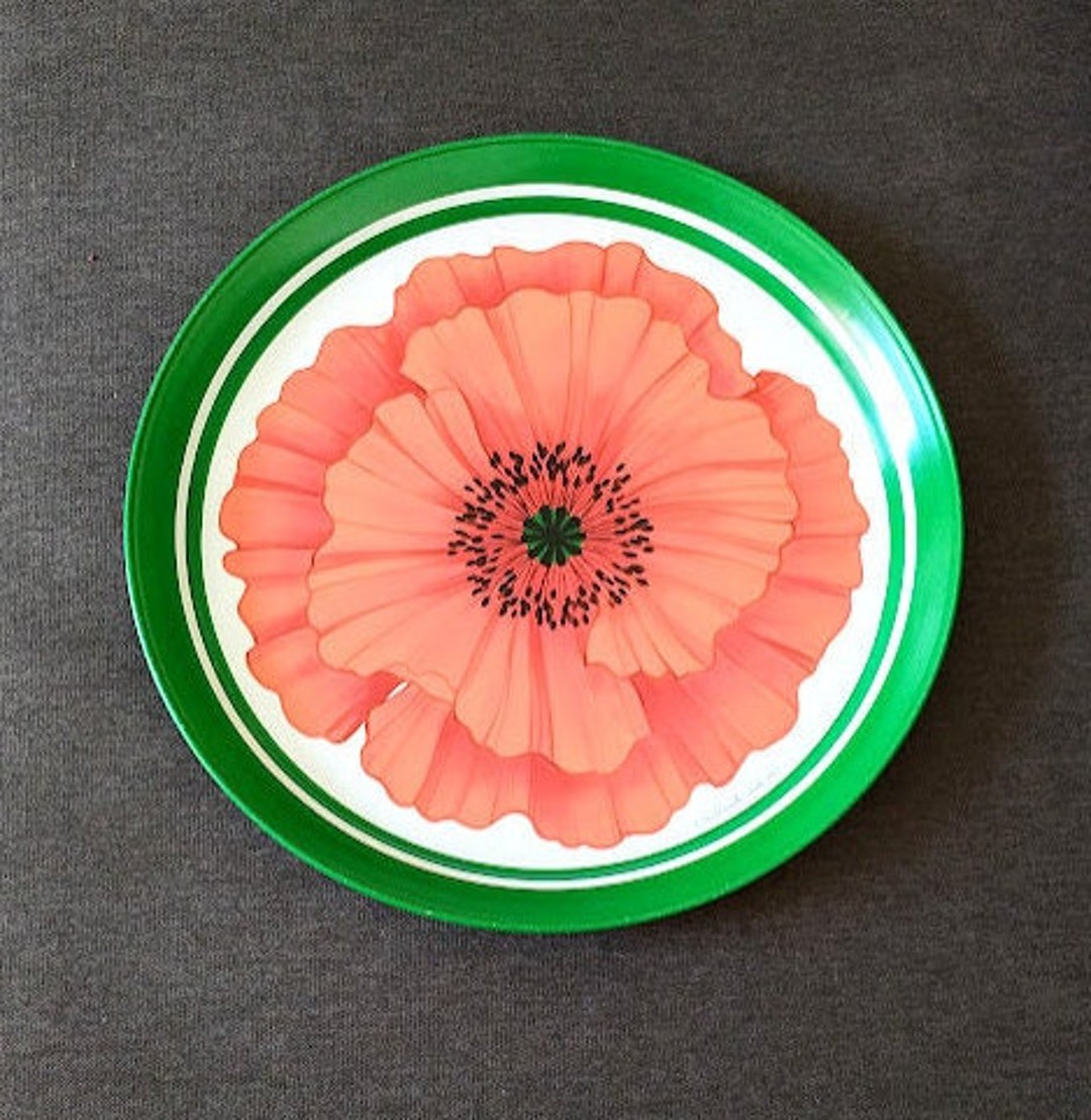 Hallmark Tin Poppy Plate Serving Tray, Vintage, Garden Decor Wall ...
