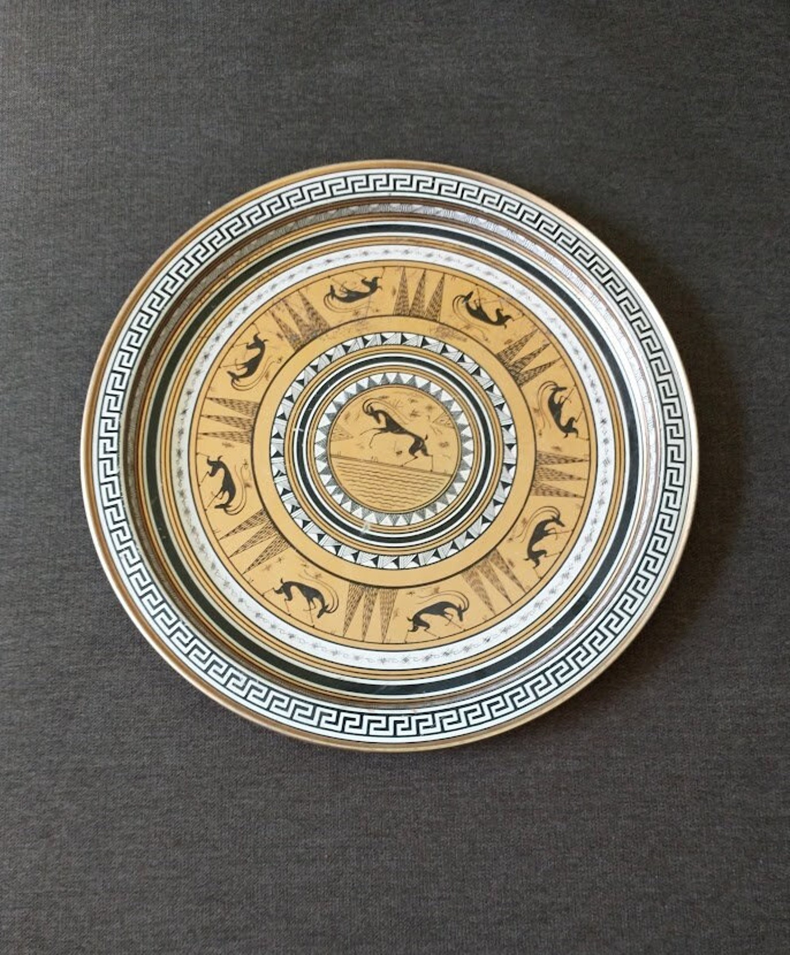 Ancient Egyptian Etruscan Grecianthemed Collectable Tin Trays Plates ...