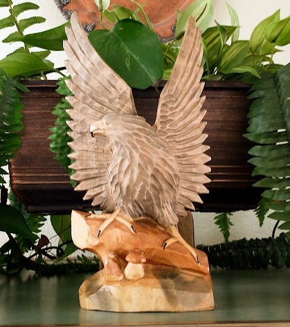 Carved Wooden Eagle 11 Inches Cabin Decor Home Decor - Etsy