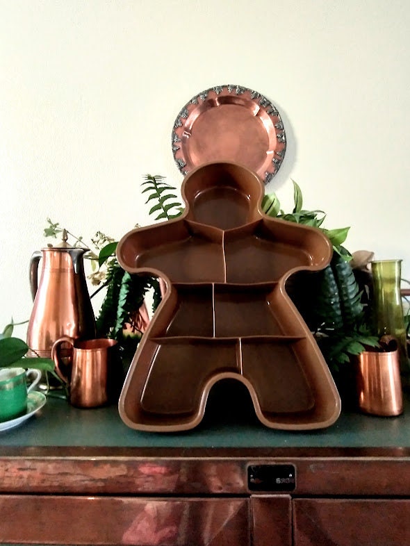 Vintage Gingerbread Man 7 Sectional Storage/cookie Container - Etsy