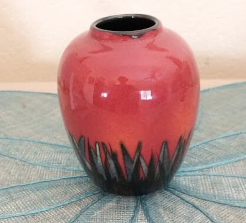 Poole Pottery Vase Red Volcano - Etsy