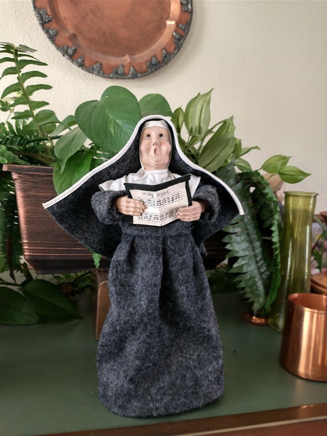 Vintage Nun Doll Figure Sister Nuns Habit Catholic Nun Statue Singing ...