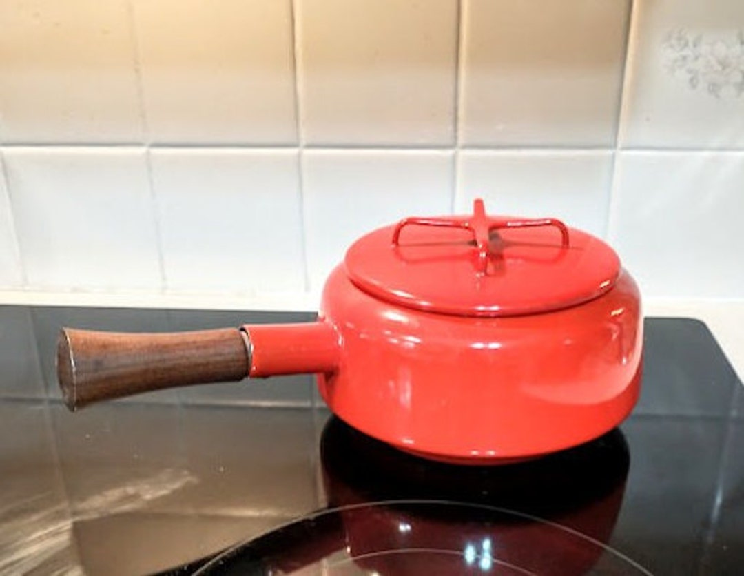 Vintage Red Dansk Kobenstyle Enamelware Covered Saucepan Made in France ...