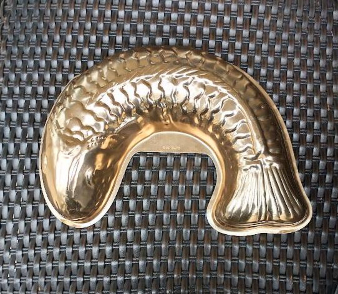 Crescent Fish Light Copper Gelatin Mold Vintage Arched Copper Fish ...