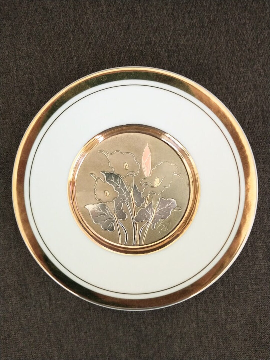 Chokin Plate Copper and Gold Calla Lilies Japan Tall - Etsy