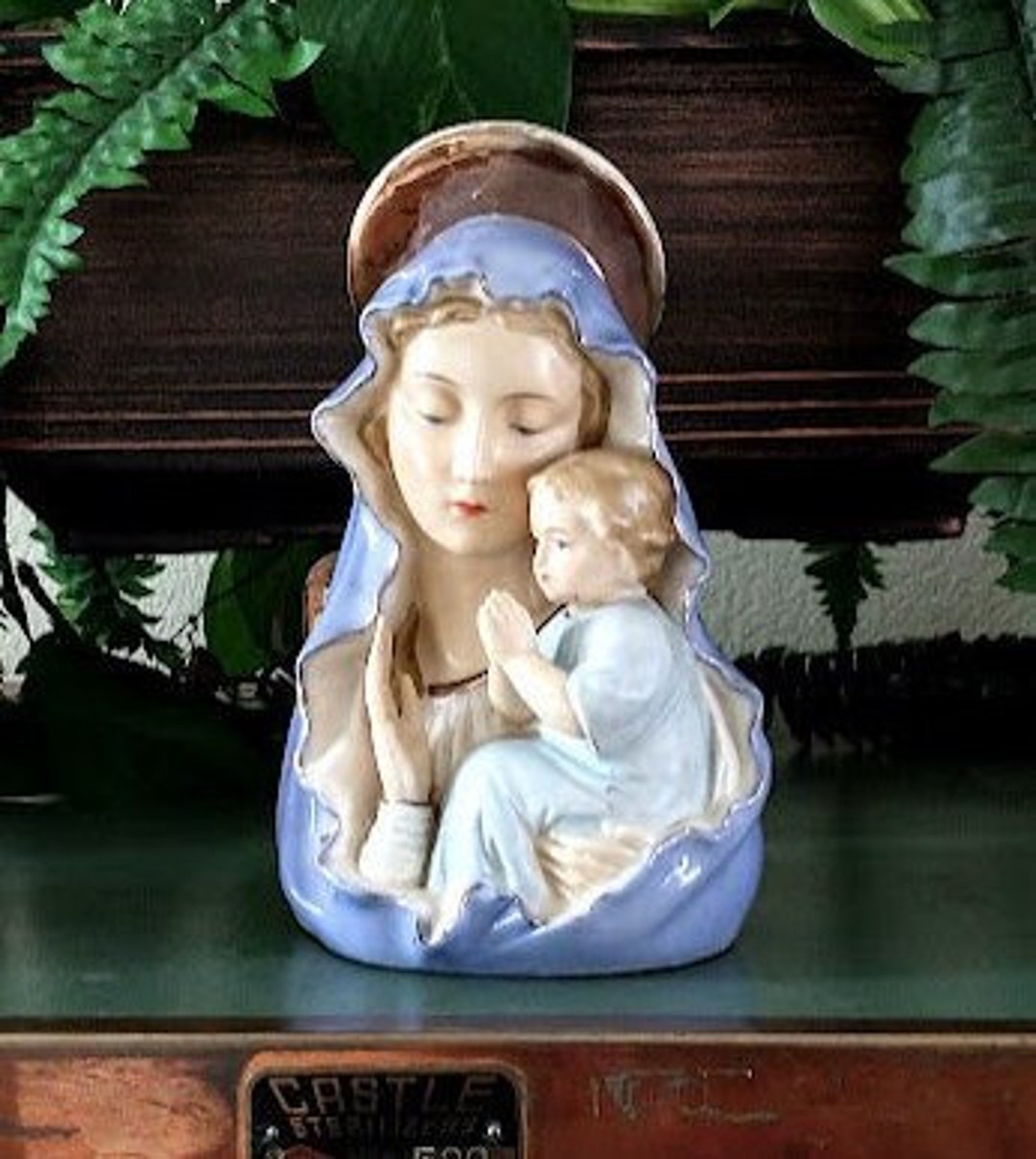 Mother Mary and Baby Jesus Statue/vase Made in Japan and Produced by ...