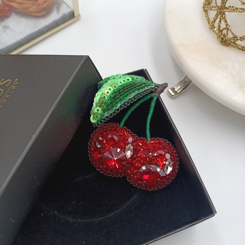 Cherry Brooch - Etsy
