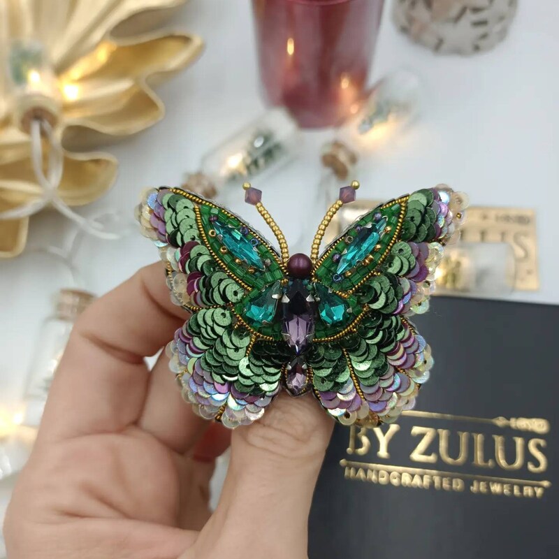 Sequin Brooch - Etsy