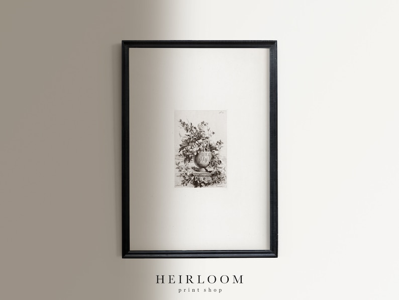 Vase Flower Art Flower Etching Print Etching Flower - Etsy