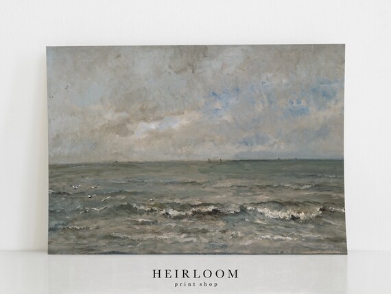 Vintage Sea Print Ocean Painting Seascape ART PRINT | Etsy