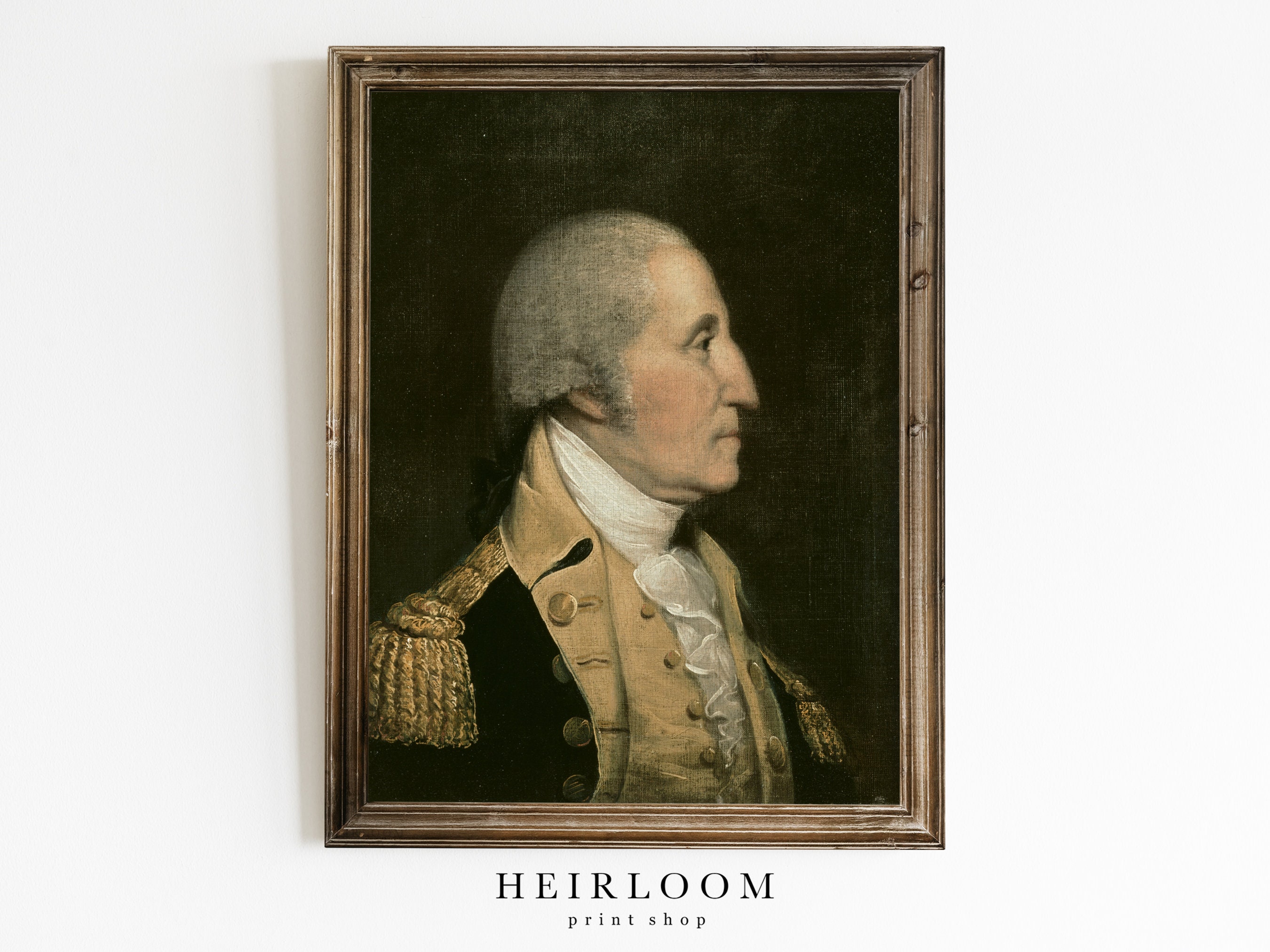 George Washington Print Portrait Painting Man Rustic | Etsy