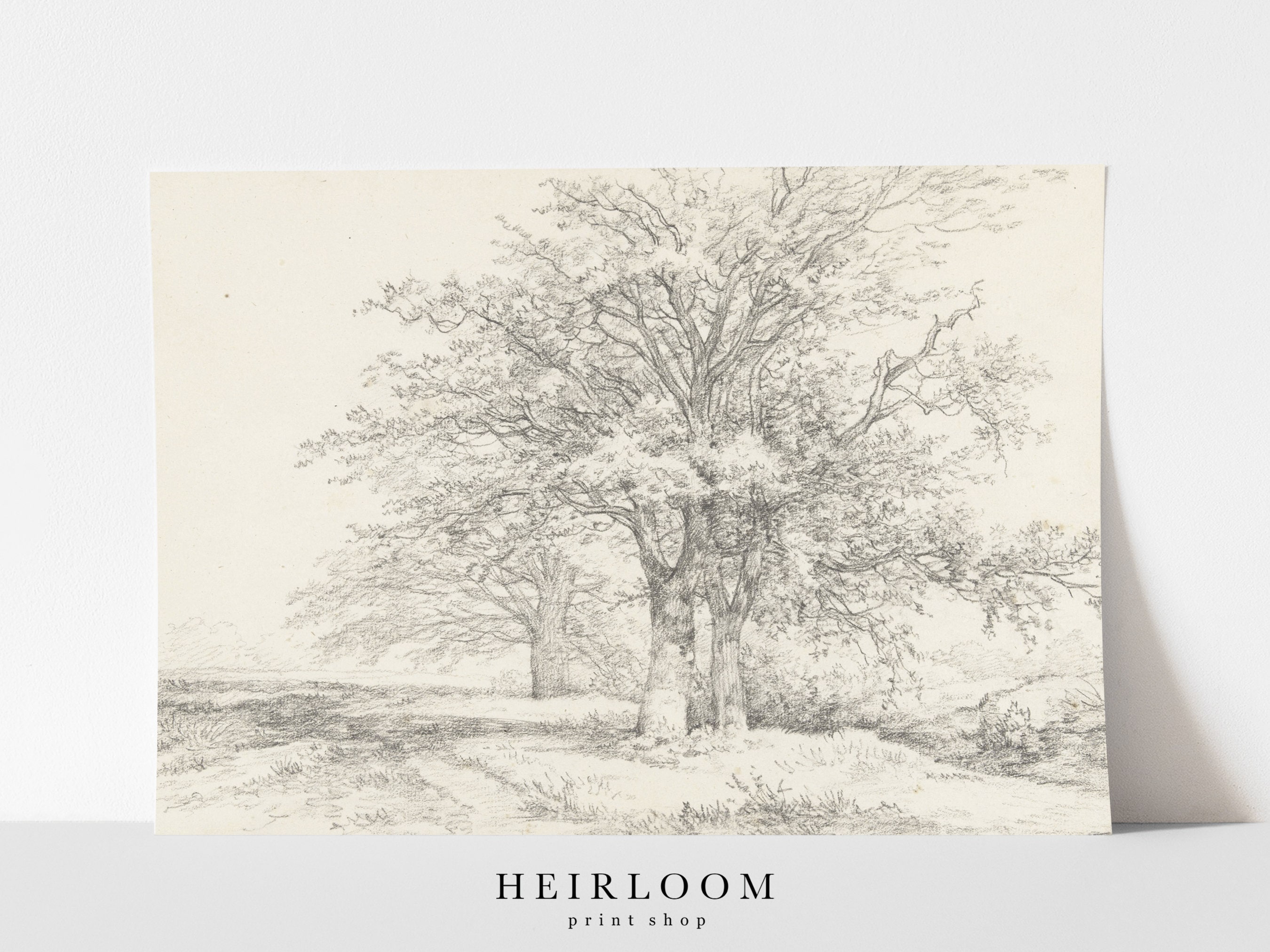 Art & Collectibles Prints Giclée Tree Sketch Minimalist Art Sketch Art ...